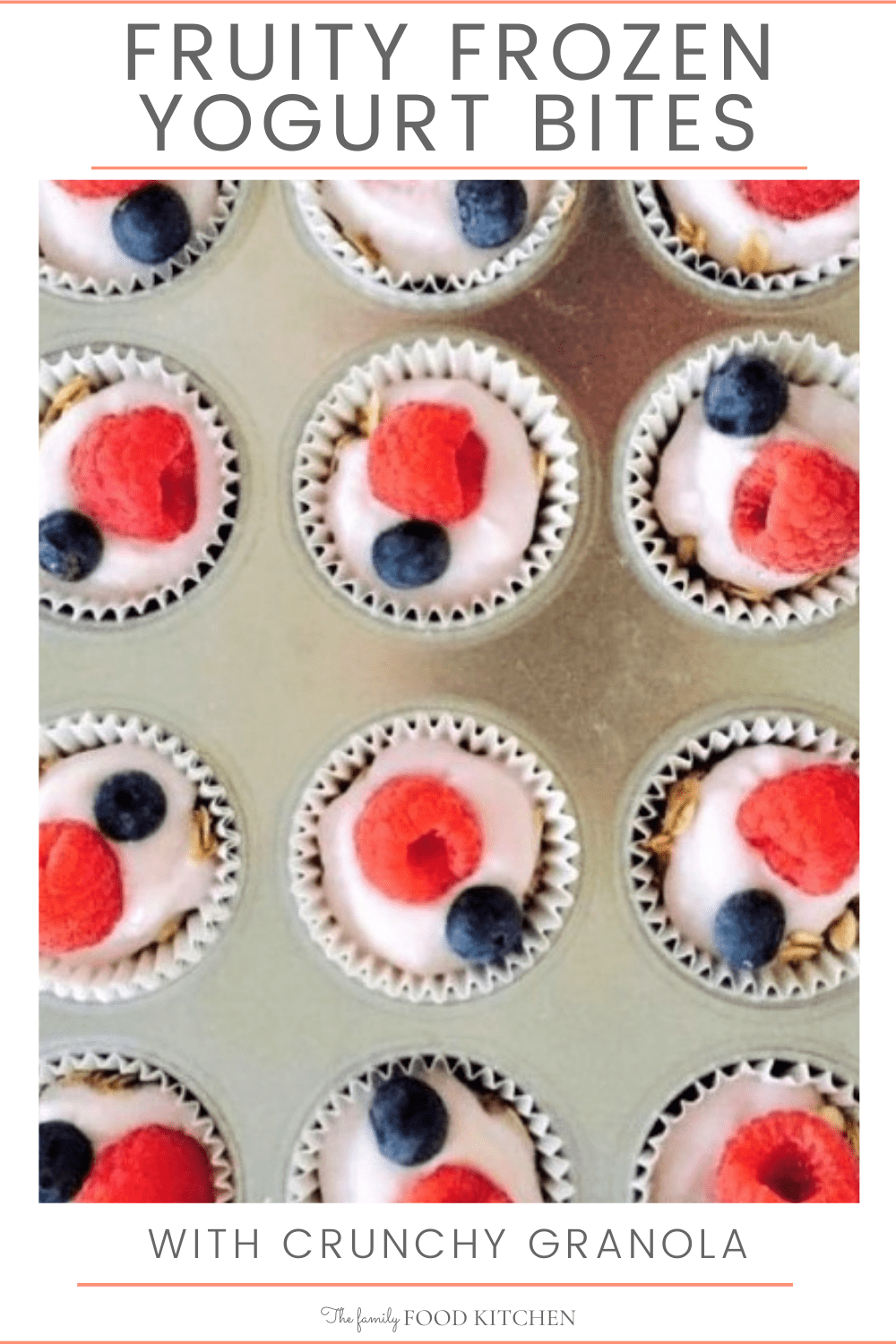 Fruity Frozen Yogurt Bites with Crunchy Granola - The Family Food Kitchen