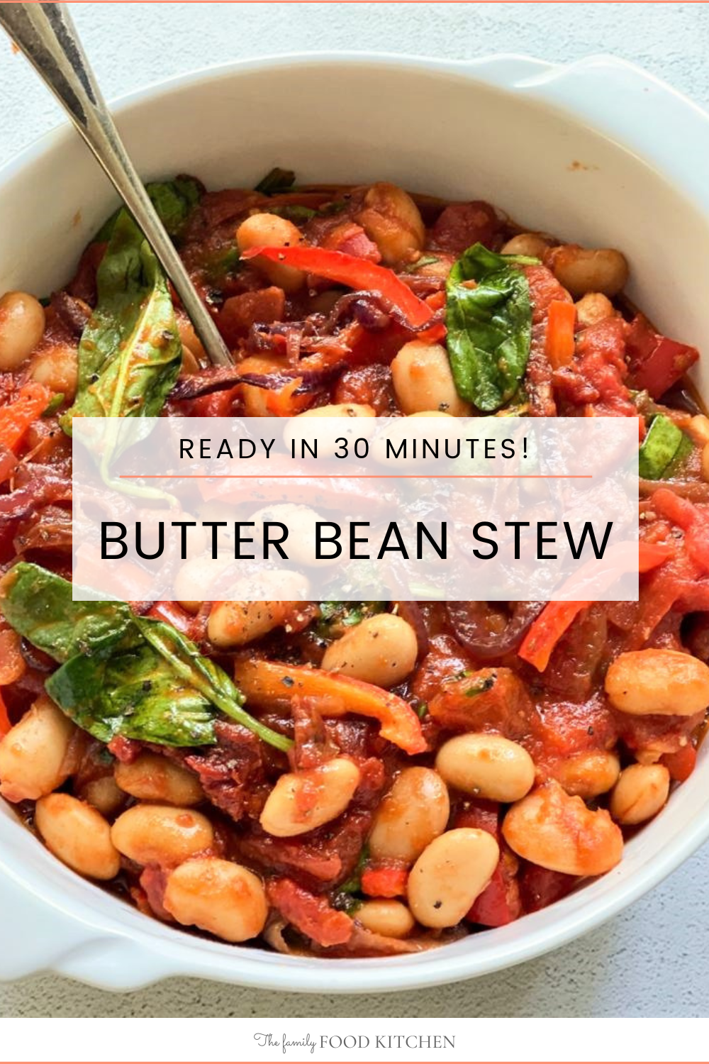 Butter Beans Stew with Bell Pepper and Spinach