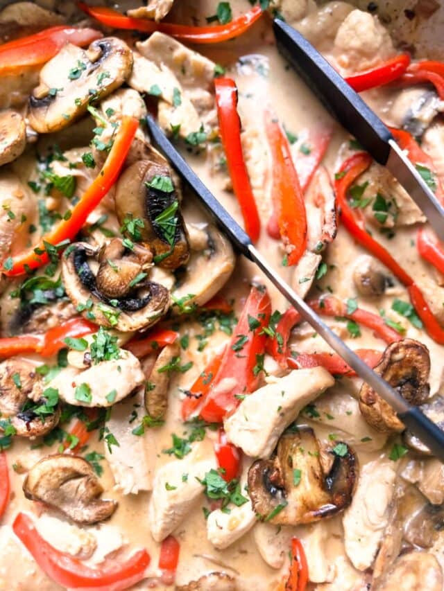 Easy Chicken Alexander Recipe with Mushrooms & Bell Peppers - The ...
