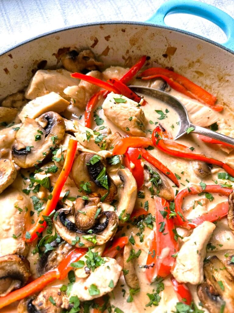 Easy Chicken Alexander Recipe with Mushrooms & Bell Peppers - The ...