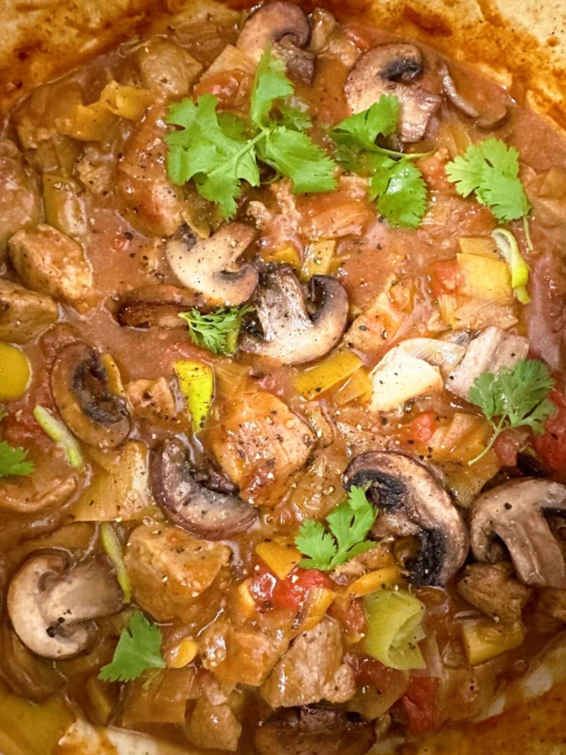 Easy Pork Curry with Mushrooms (Tomato Base) - The Family Food Kitchen